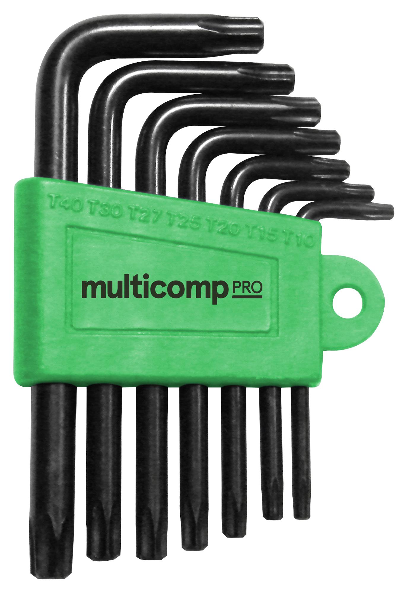 MP013235 - Multicomp Pro - Torx Key Set, T10/T15/T20/T25/T27/T30/T40, L ...