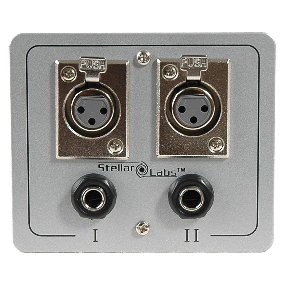 555-27525 - Stellar Labs - FLOOR/WALL PANEL, 4PORT, XLR-1/4" JACK
